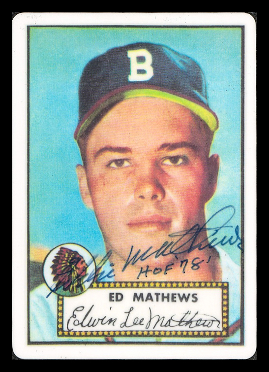 Eddie Mathews Autographed Porcelain Baseball Card Set Milwaukee Braves ...