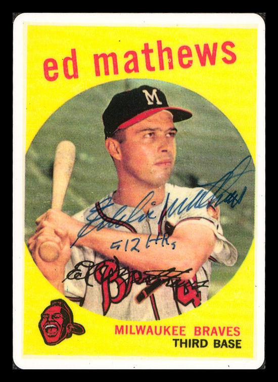 Eddie Mathews Autographed Porcelain Baseball Card Set Milwaukee Braves ...