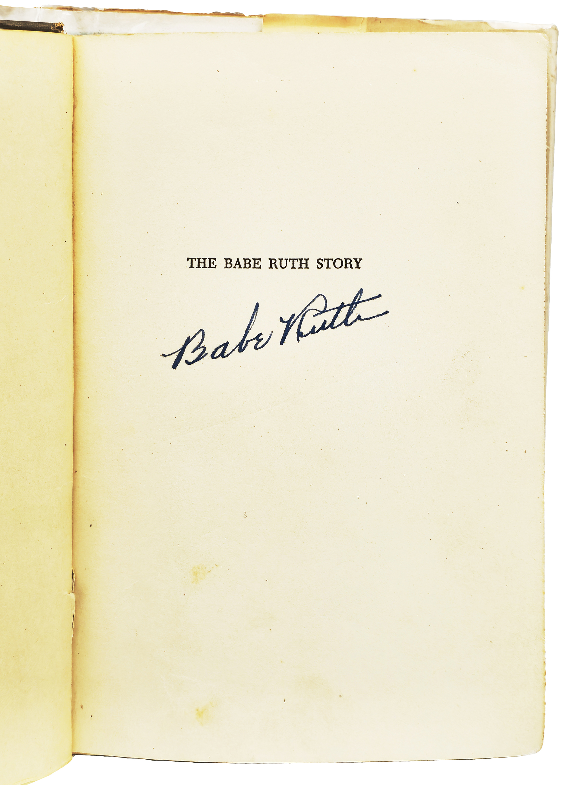 Babe Ruth Autographed The Babe Ruth Story' Book New York Yankees Auto ...