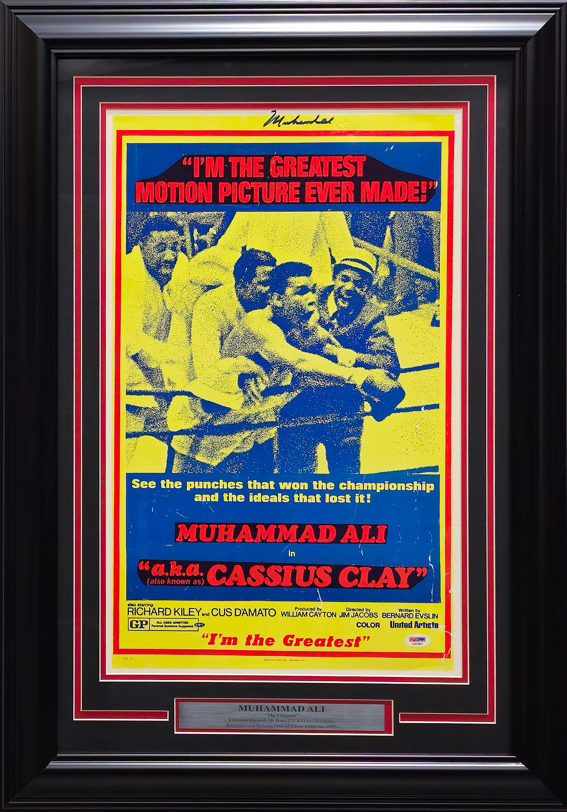 Muhammad Ali Autographed Framed 14x22 Poster (Creases) PSA/DNA #AA01862 ...