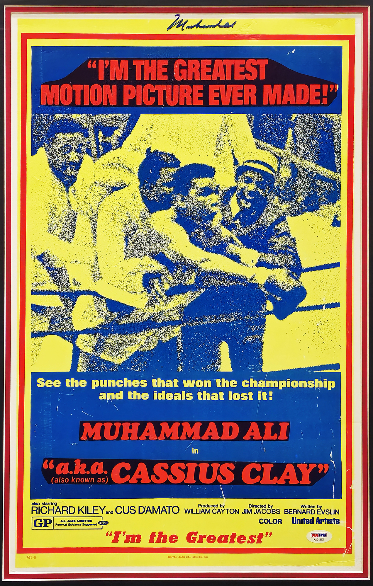 Muhammad Ali Autographed Framed 14x22 Poster (Creases) PSA/DNA #AA01862 ...