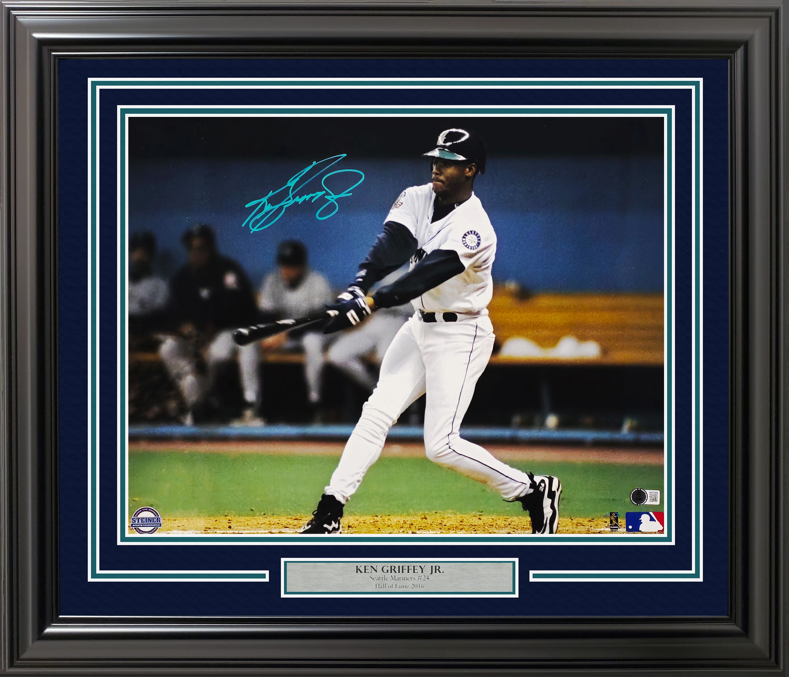 Ken Griffey Jr. Autographed Framed 16x20 Photo Seattle Mariners Swing ...