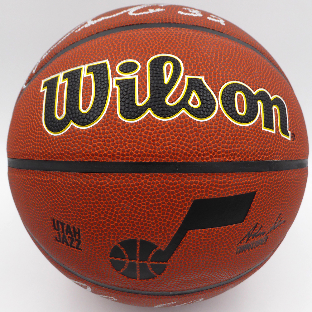 Karl Malone & John Stockton Autographed Wilson Basketball Utah Jazz ...