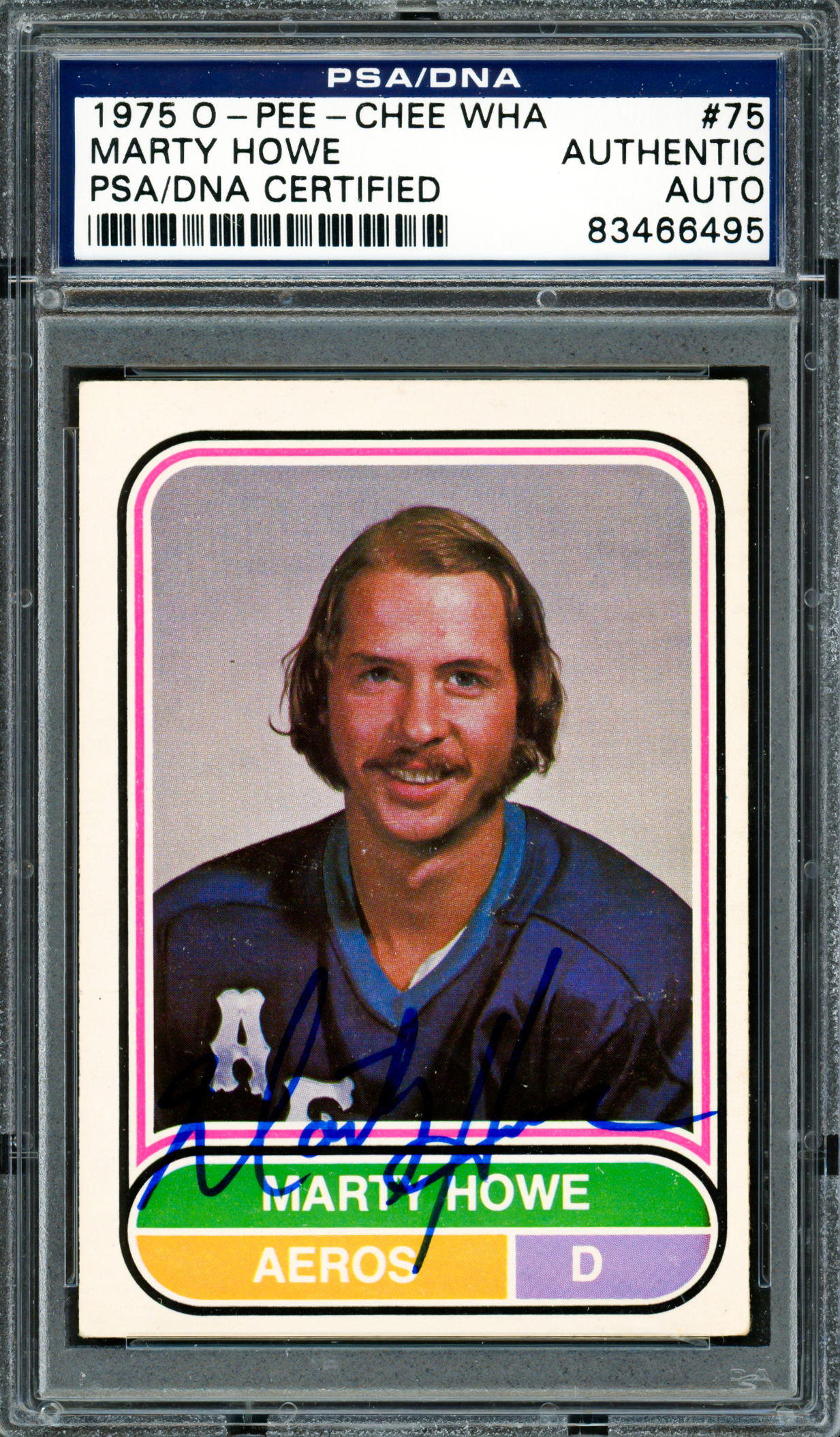 Marty Howe Autographed 1975-76 O-Pee-Chee WHA Rookie Card #75 Houston ...