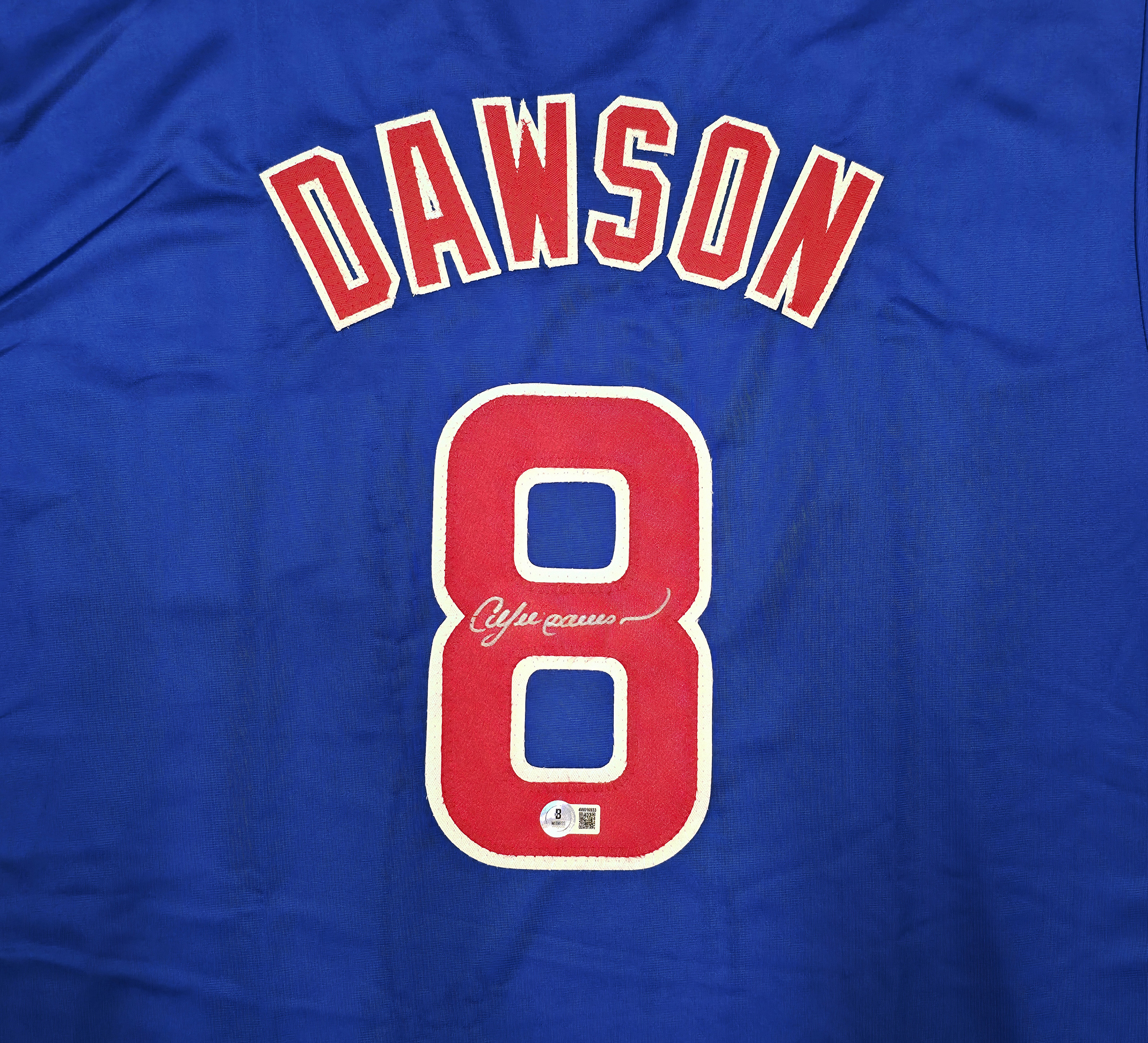 Chicago Cubs Andre Dawson Autographed Blue Jersey Beckett BAS Witness ...