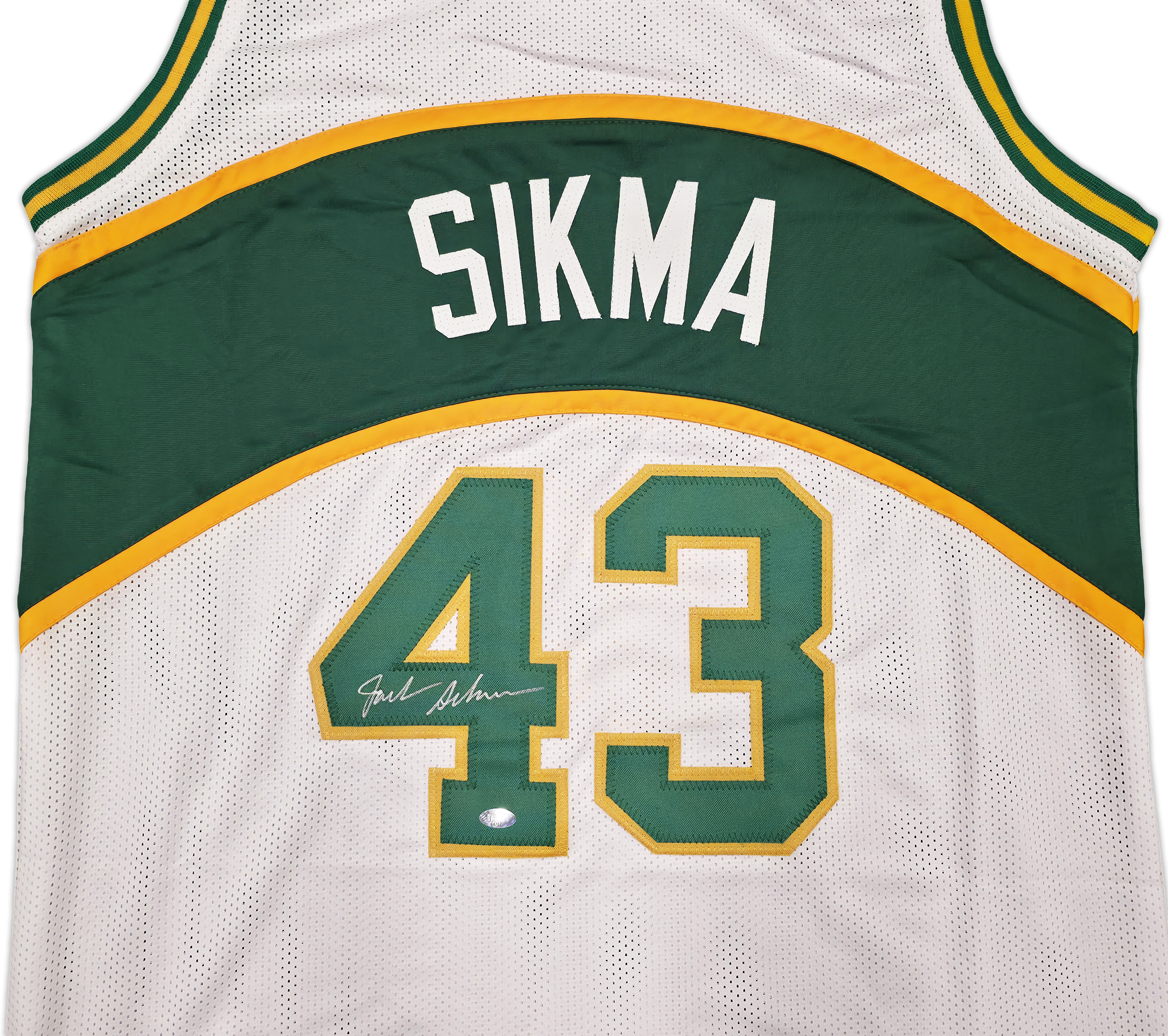 Seattle Supersonics Jack Sikma Autographed White Jersey MCS Holo Stock ...