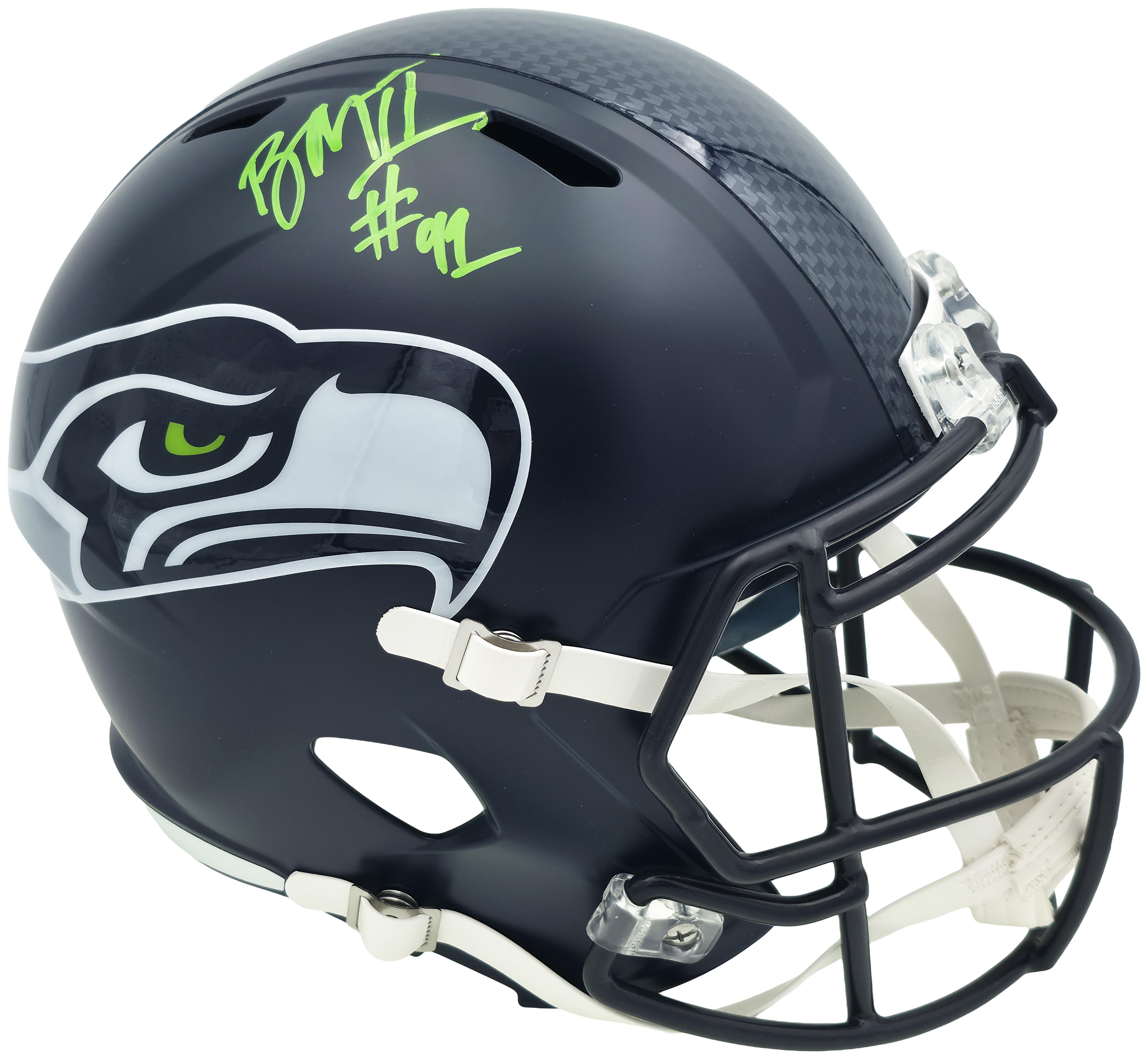 Byron Murphy II Autographed Seattle Seahawks Blue Full Size Speed ...