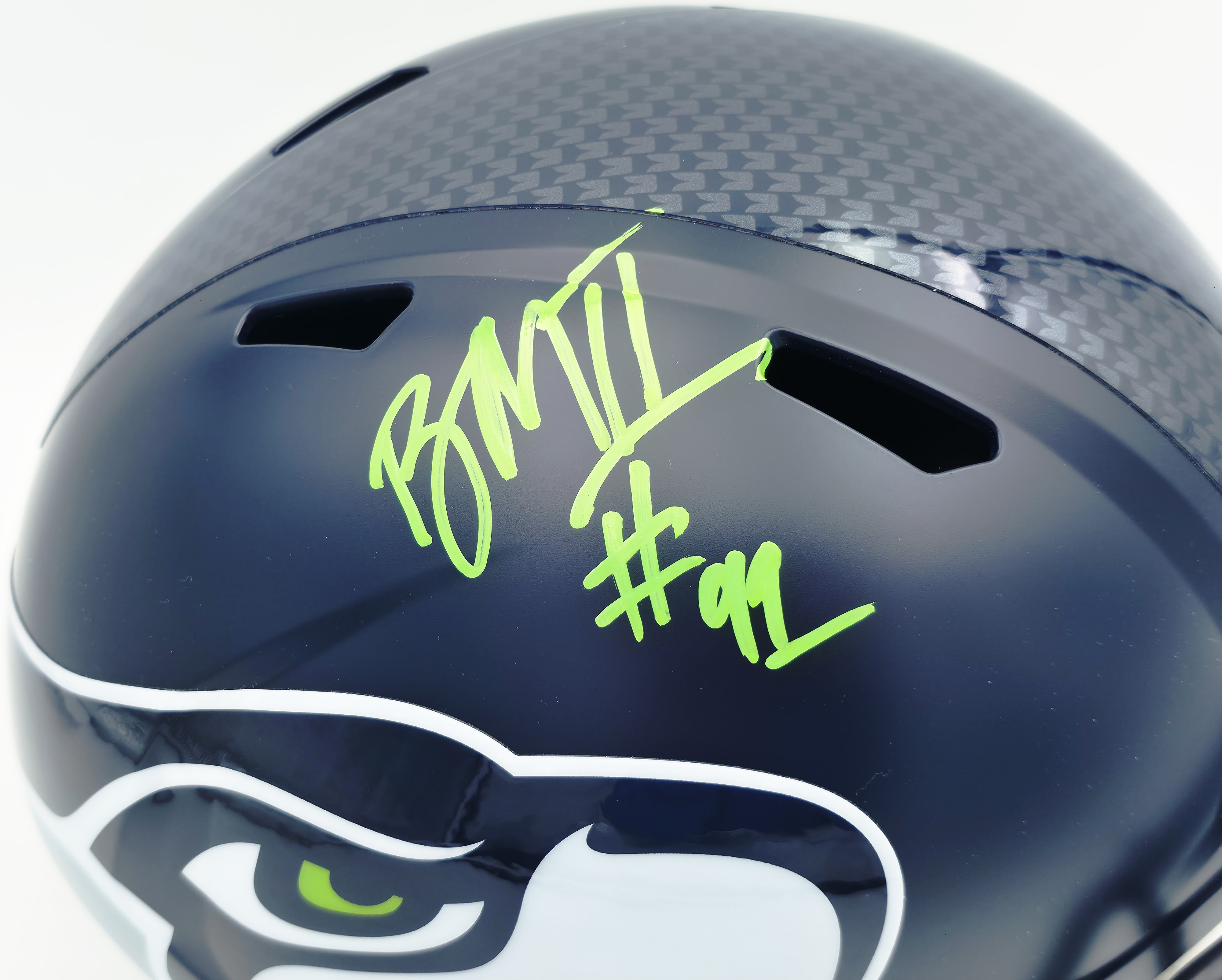 Byron Murphy II Autographed Seattle Seahawks Blue Full Size Speed ...