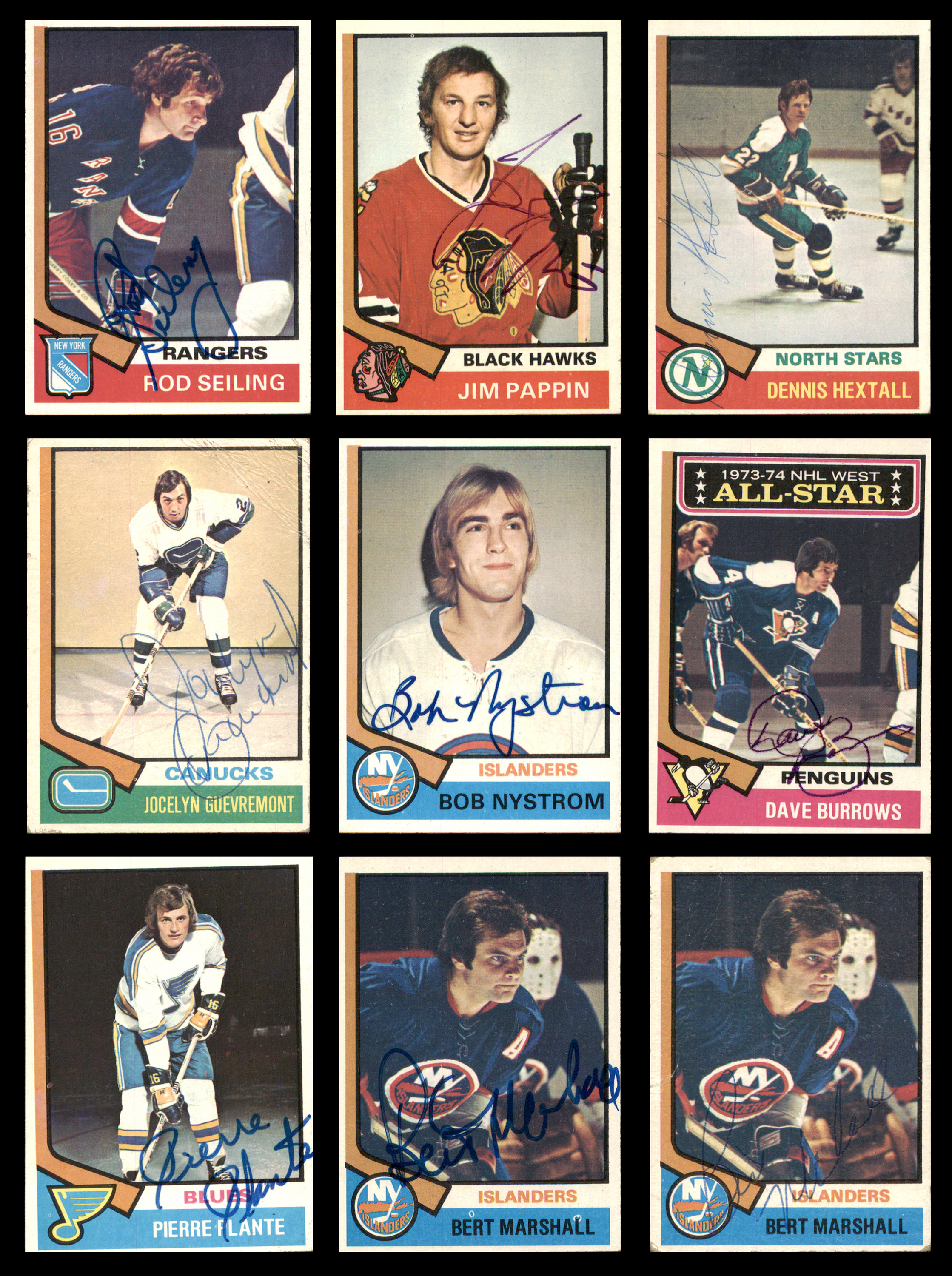 1974-75 Topps Hockey Autographed Cards (38 Count Lot) SKU #257883 ...
