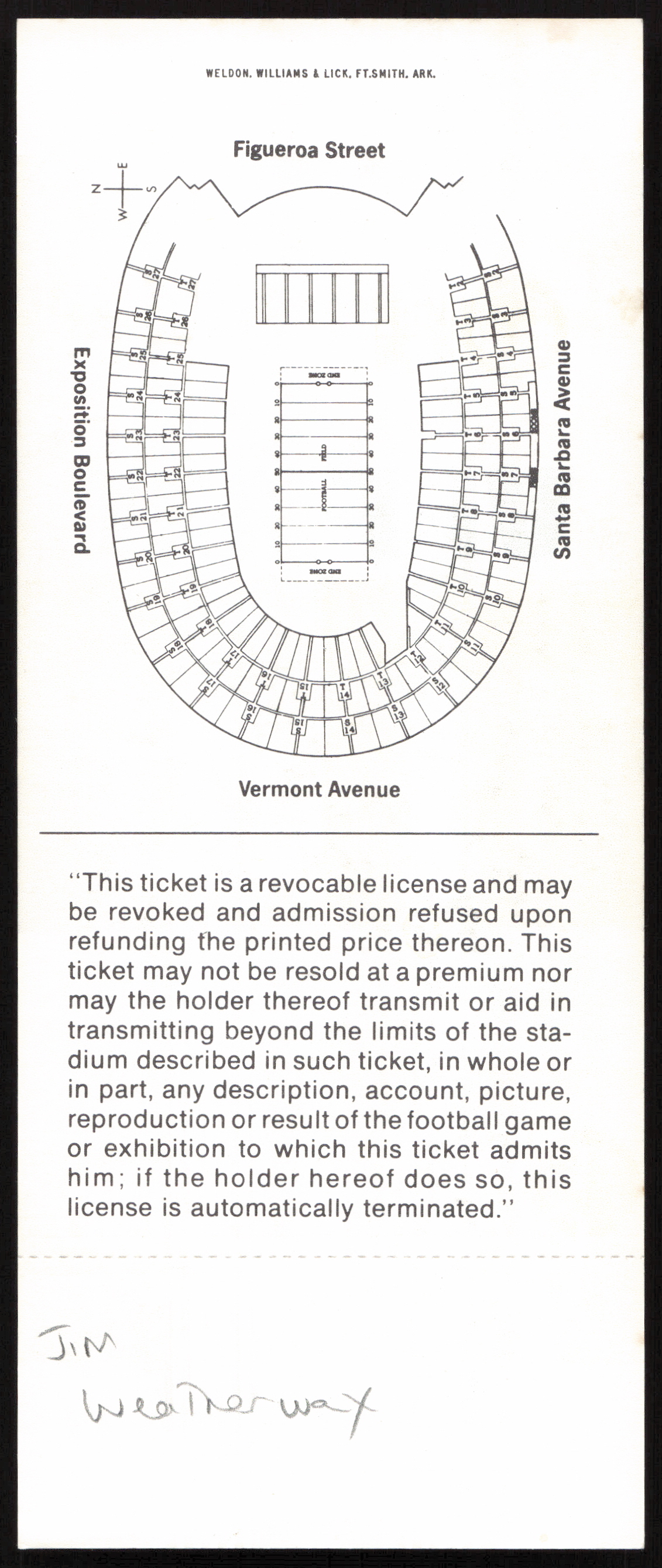 Jim Weatherwax Autographed Super Bowl I Replica Ticket (1967) Green Bay ...