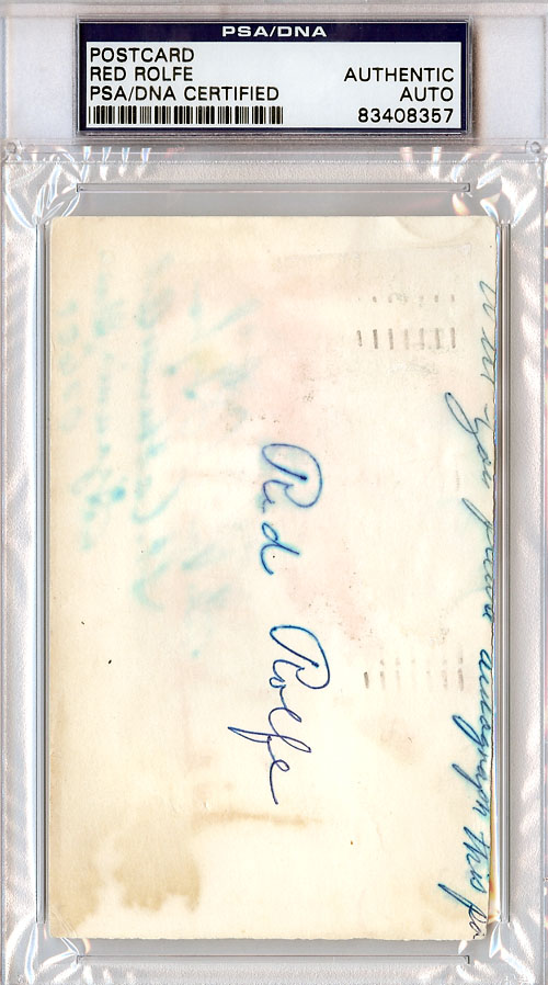 Red Rolfe Autographed 3x5 Index Card New York Yankees PSA/DNA #83408357 ...