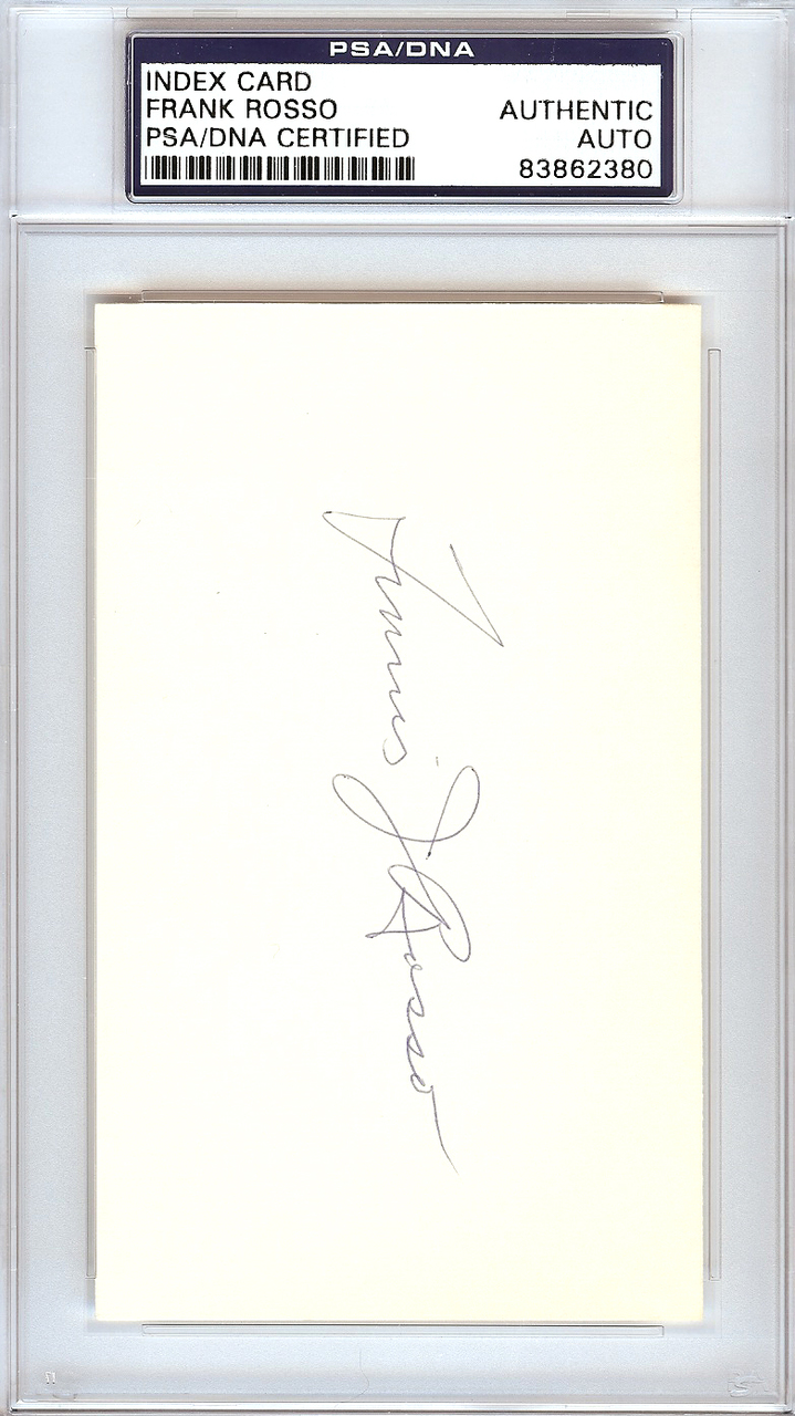 Francis "Frank" Rosso Autographed 3x5 Index Card New York Giants PSA ...