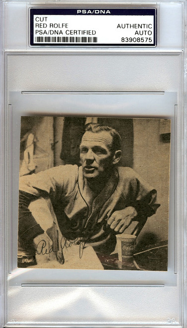 Red Rolfe Autographed 3x3 Newspaper Page Photo New York Yankees ...