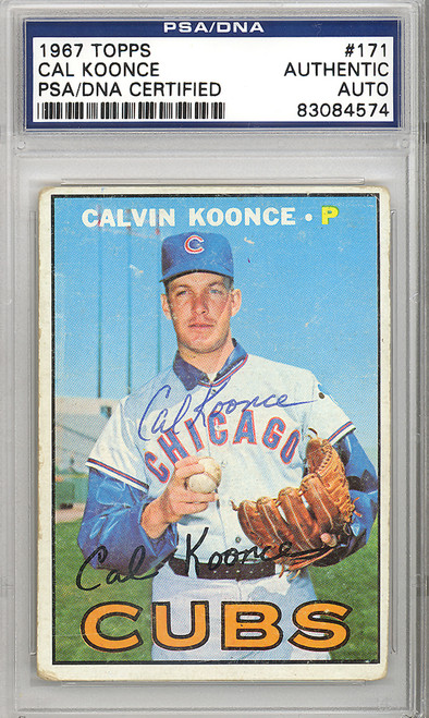 Cal Koonce Autographed 1967 Topps Card #171 Chicago Cubs PSA/DNA ...