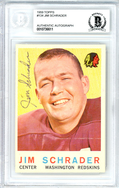 Jim Schrader Autographed 1959 Topps Rookie Card #134 Washington ...