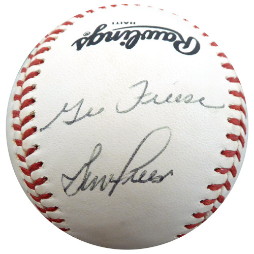 George & Gene Freese Autographed Official NL Baseball Beckett BAS # ...