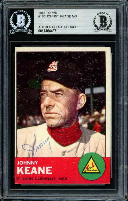 Johnny Keane Autographed 1963 Topps Card #166 St. Louis Cardinals Died ...