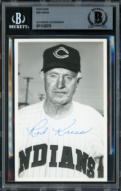 Red Kress Autographed 3.5x5.5 Postcard Cleveland Indians Died 1962 ...