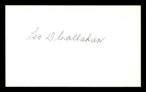 Leo Callahan Autographed 3x5 Index Card Brooklyn Dodgers SKU #174097 ...