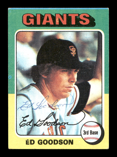 Ed Goodson Autographed 1975 Topps Card #322 San Francisco Giants SKU ...