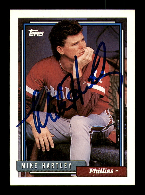 Mike Hartley Autographed 1992 Topps Card #484 Philadelphia Phillies SKU ...