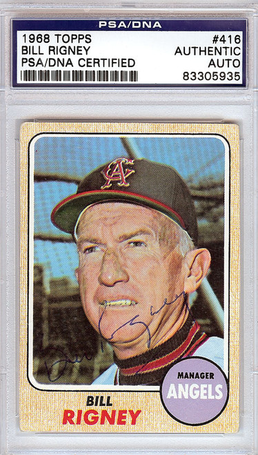 Bill Rigney Autographed 1968 Topps Card #416 California Angels PSA/DNA ...
