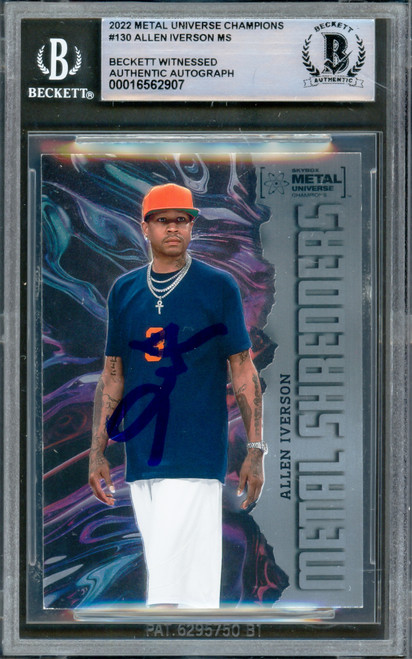 Allen Iverson Autographed 2022 Metal Universe Champions Card #130 ...