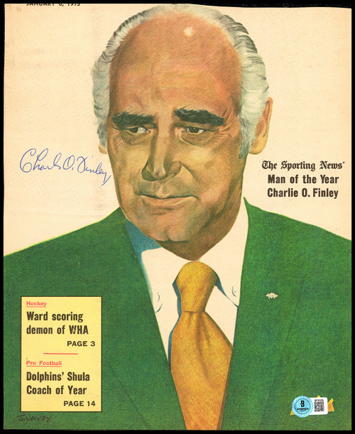 Charles Charlie Finley Autographed Sporting News Cover Oakland A's ...