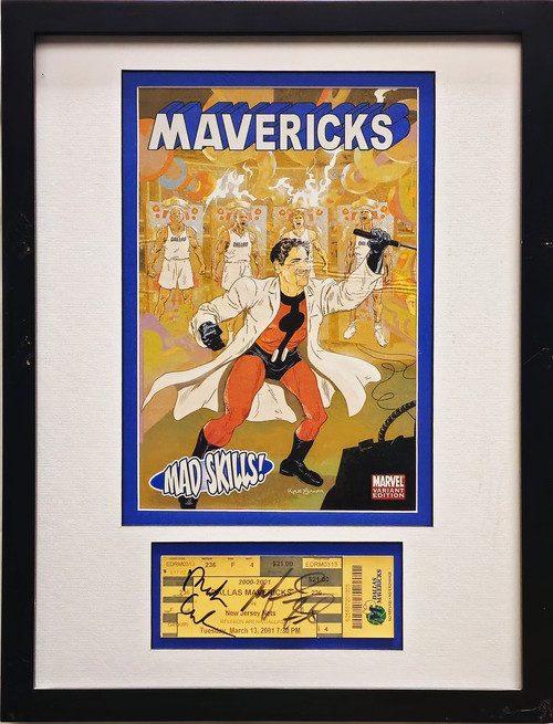 Mark Cuban & Michael Finley Autographed Framed Ticket & Photo Collage ...