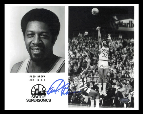 Downton Fred "Freddie" Brown Autographed 8x10 Photo Seattle Supersonics ...