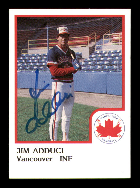 Jim Adduci Autographed 1986 ProCards Rookie Card Vancouver Canadians ...