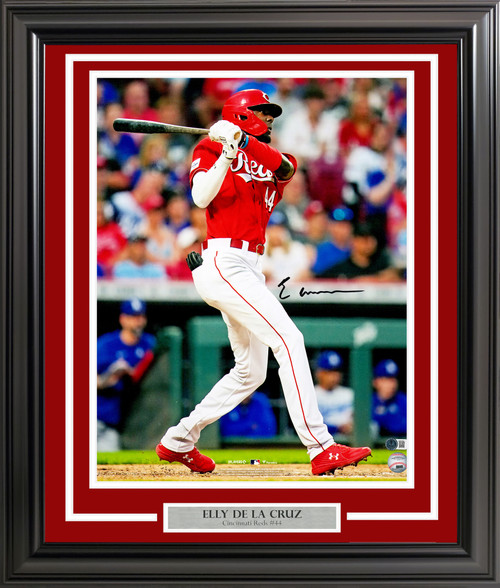 Elly De La Cruz Autographed Framed 16x20 Photo Cincinnati Reds HR Swing ...
