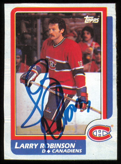 Larry Robinson Autographed 1986-87 Topps Card #M Montreal Canadiens SKU ...