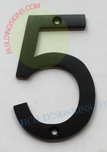 House number 5 sign ( Black Aluminum, 8 inch)-Floating Mount House ...