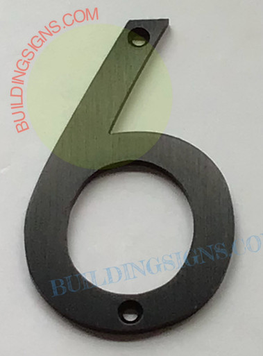 House number 6 sign ( Black Aluminum, 12 inch)-Floating Mount House ...