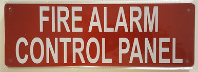 FIRE ALARM CONTROL PANEL SIGN (4X12,RED,Aluminum)