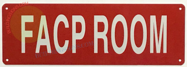 FACP ROOM SIGN(4x12,RED,ALUMINUM)