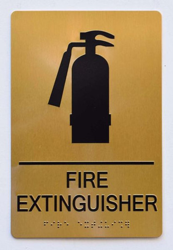 FIRE EXTINGUISHER Sign -Tactile Signs Tactile Signs ADA-GOLD 6X9- THE ...