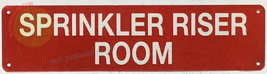 SPRINKLER RISER ROOM SIGN, Fire Safety Sign (Red, Reflective, ALUMINUM ...