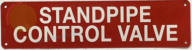 STANDPIPE CONTROL VALVE SIGN, Fire Safety Sign (Red, Reflective ...