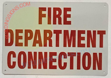 FIRE Department Connection Sign - FDC Sign (Aluminum Reflective, White ...