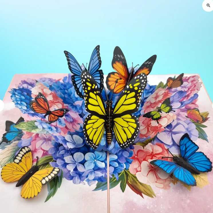 Pop Up Card - Butterfly Garden