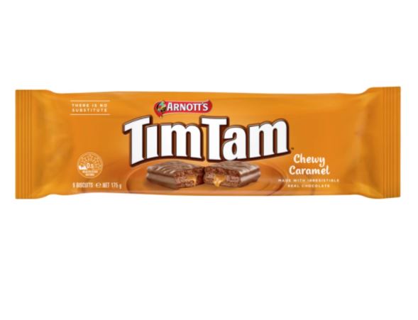 Arnott's Tim Tam Chewy Caramel Chocolate Biscuits 175g