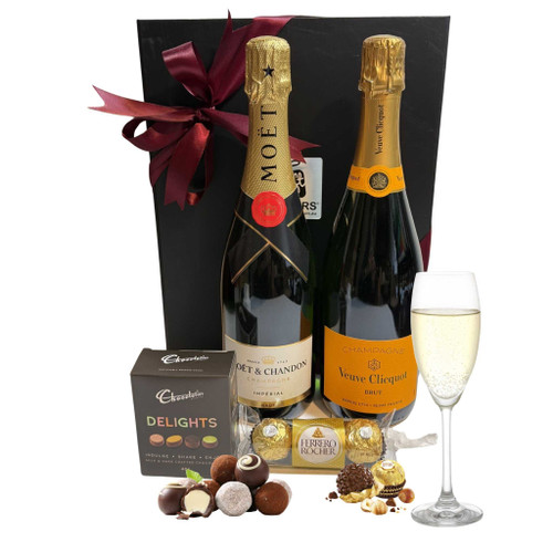 Luxury Moët & Veuve Gift Hamper with Ferrero & Gourmet Truffles
