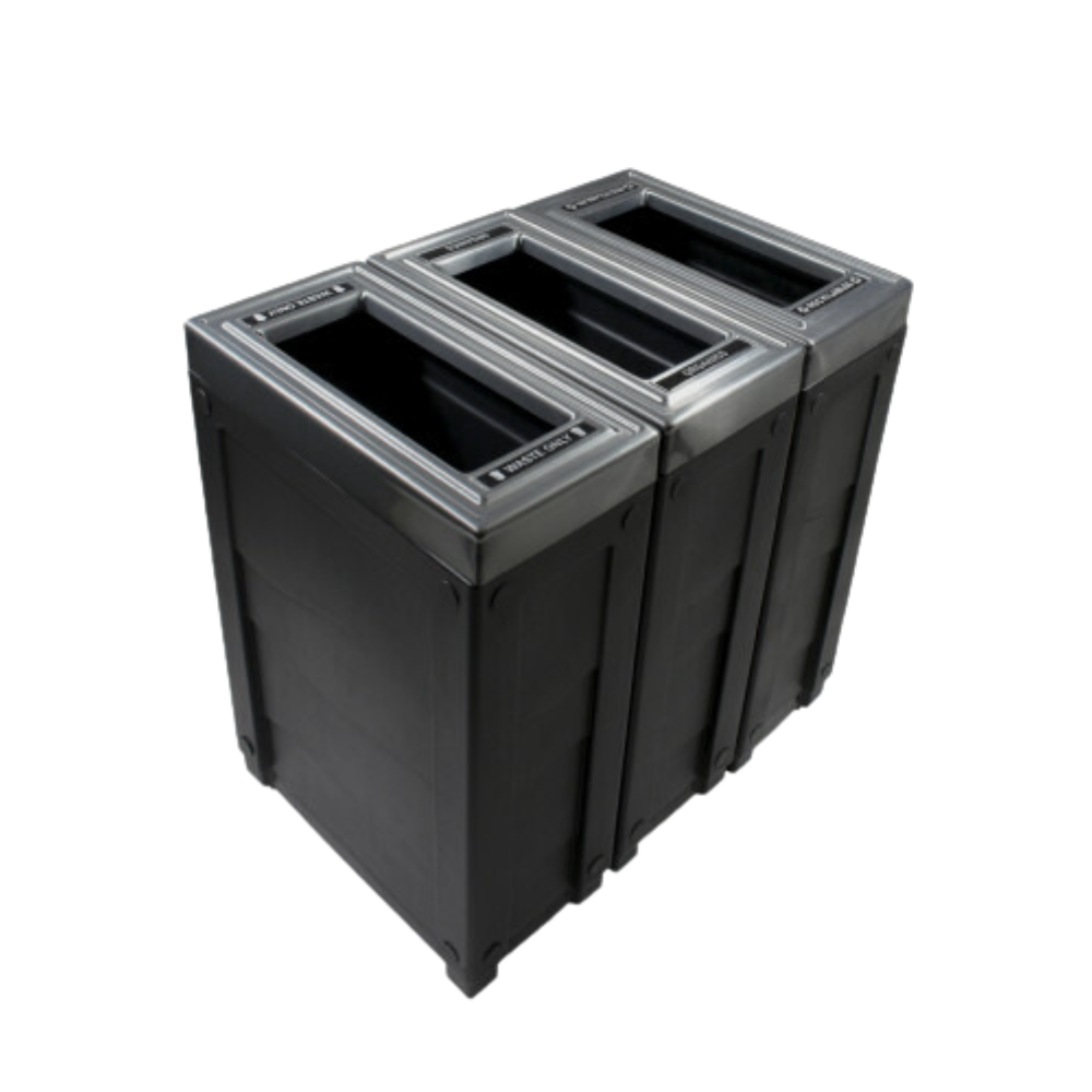 Modular Trash Bins | Busch Systems Triple 96-Gallon Receptacles