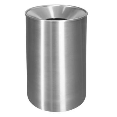 Stainless Steel 33-Gallon Waste Bin with Funnel Top Lid