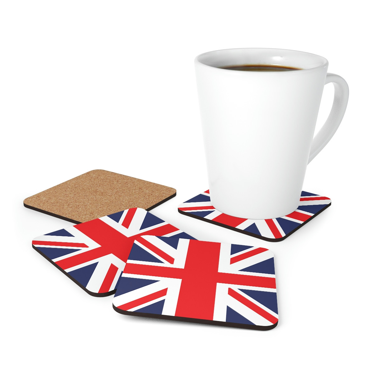 British Flag Corkwood Coaster Set - British Food Depot