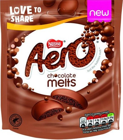 Nestle Aero Milk Chocolate Melts 92g | British Food Depot