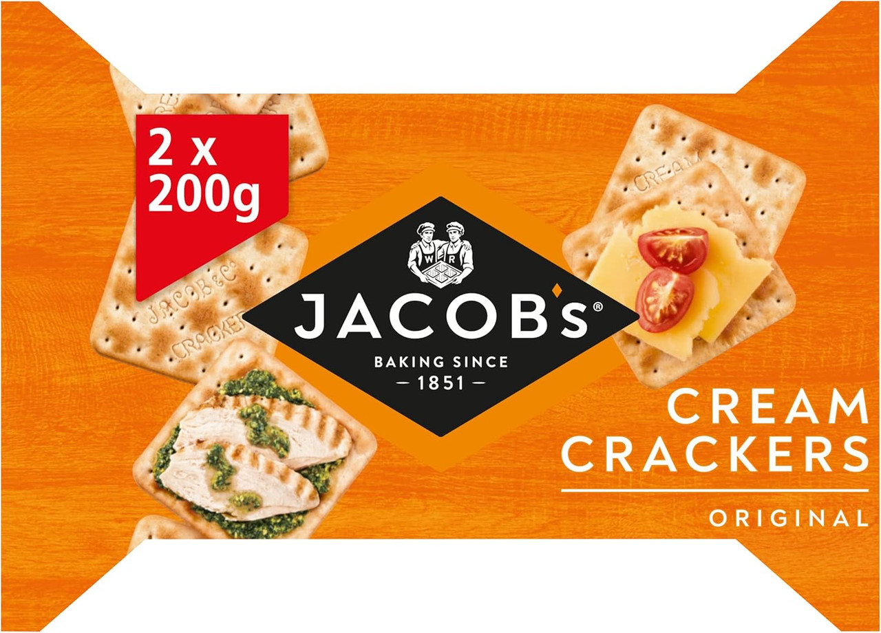 Buy Jacobs Cream Crackers Twin Pack 400g - Crispy & Delicious Snack ...