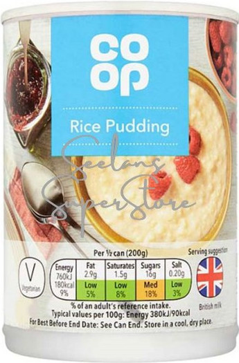 Co-op Rice Pudding 400g (x12) - Creamy Ready-to-Eat Dessert for Every ...